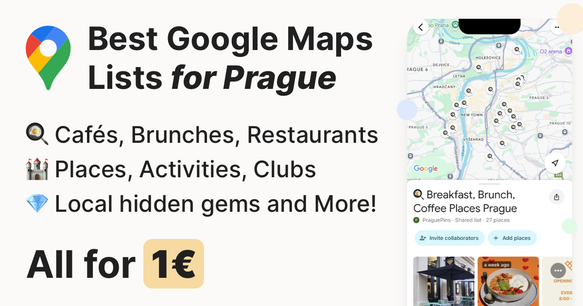 Pins Prague - Interactive Google Maps Travel Guide for Prague